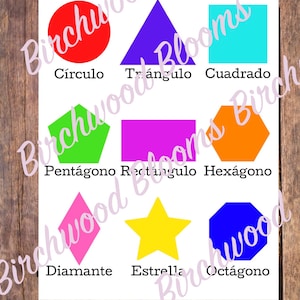Spanish and English Shapes, Colors Bundle-includes Bonus Item-spanish ...