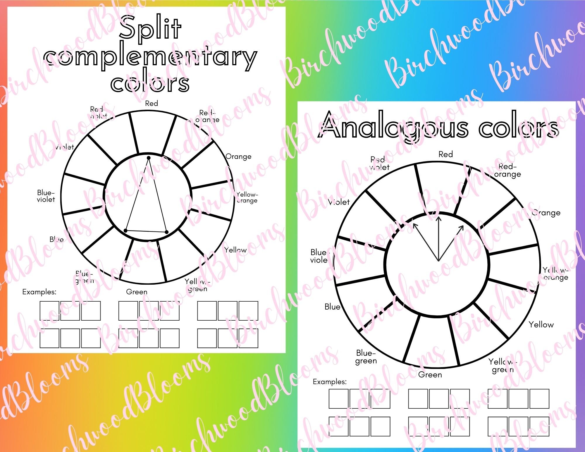 Color Theory/color Wheel Student Workbook Digital Printable | Etsy