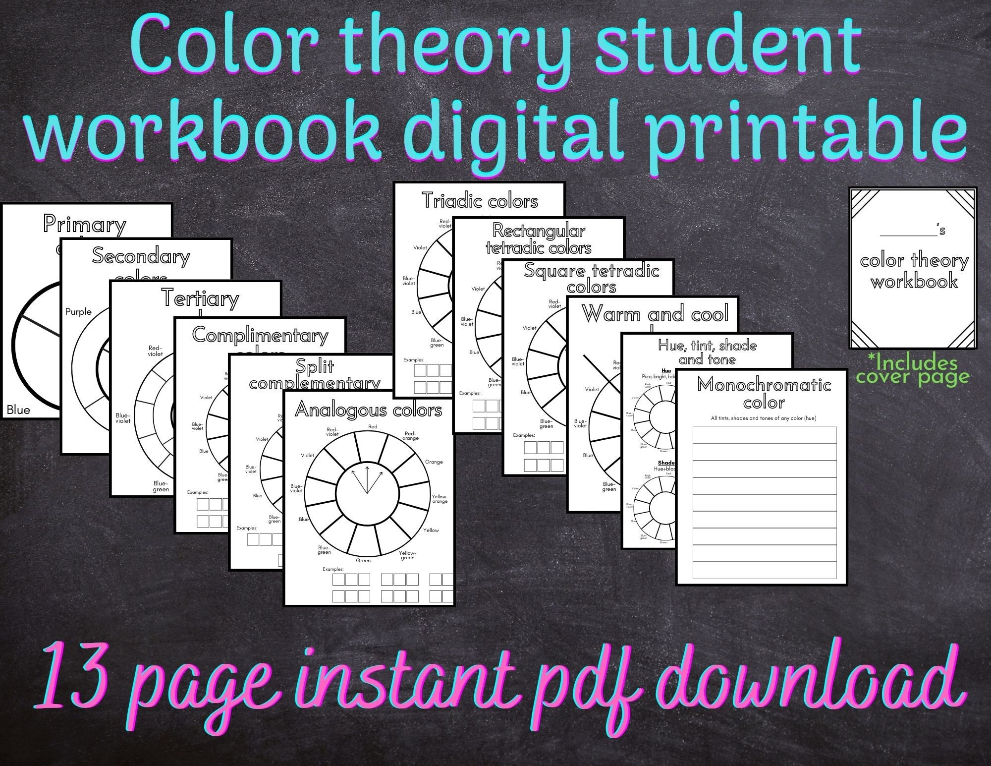 Color Theory/color Wheel Student Workbook Digital Printable | Etsy