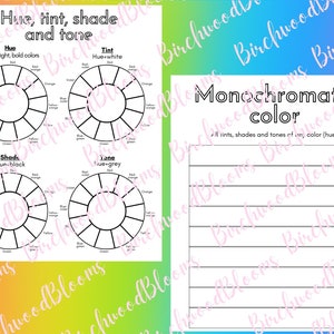 Color Theory/color Wheel Student Workbook Digital Printable | Etsy