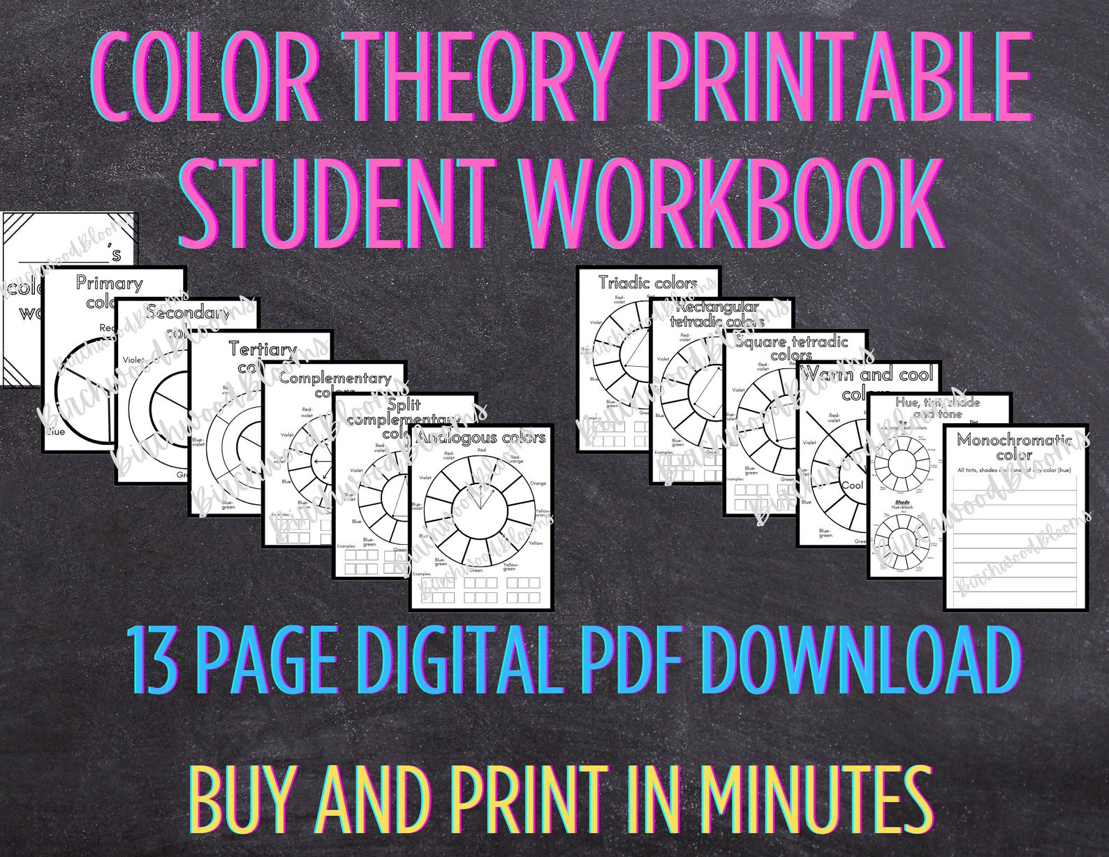Color Theory/color Wheel Student Workbook Digital Printable - Etsy