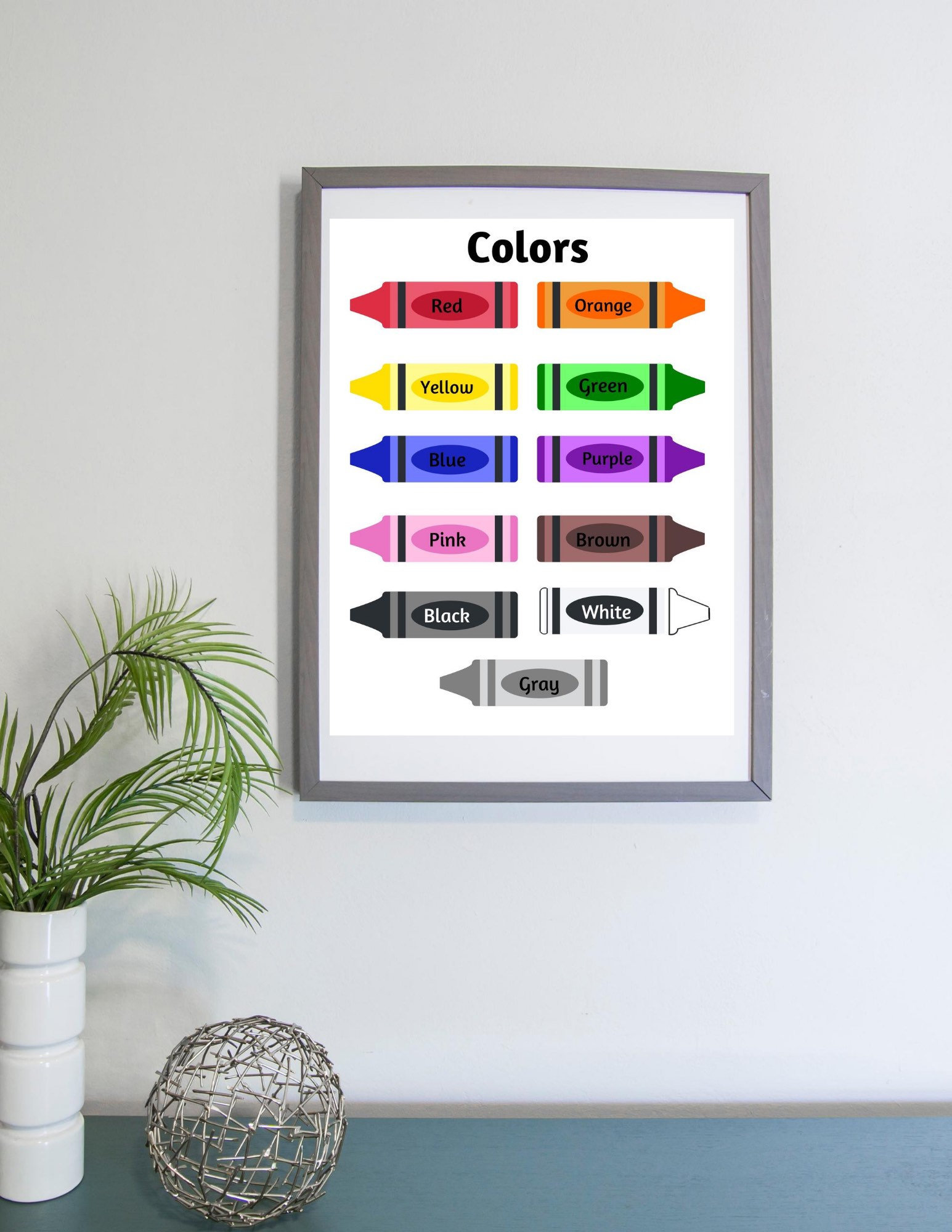Color Chart for Classroom/homeschool Printable - Etsy