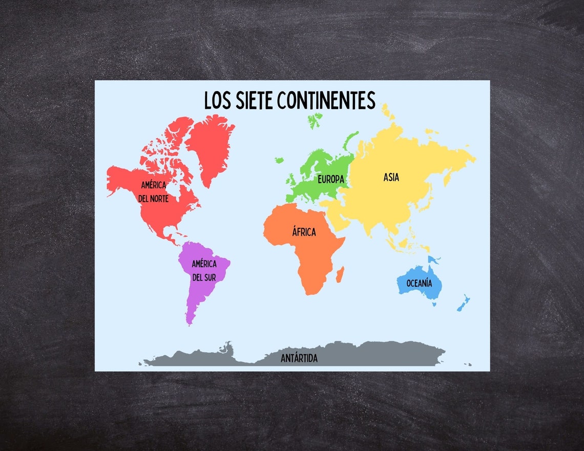The 7 Continents Spanish Digital Printable los Siete - Etsy