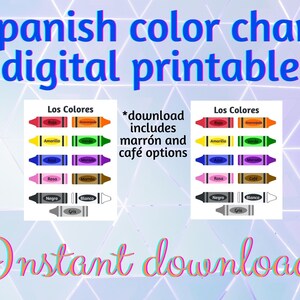 Spanish Color Chart - Marrón and Café Both Included-los Colores for ...