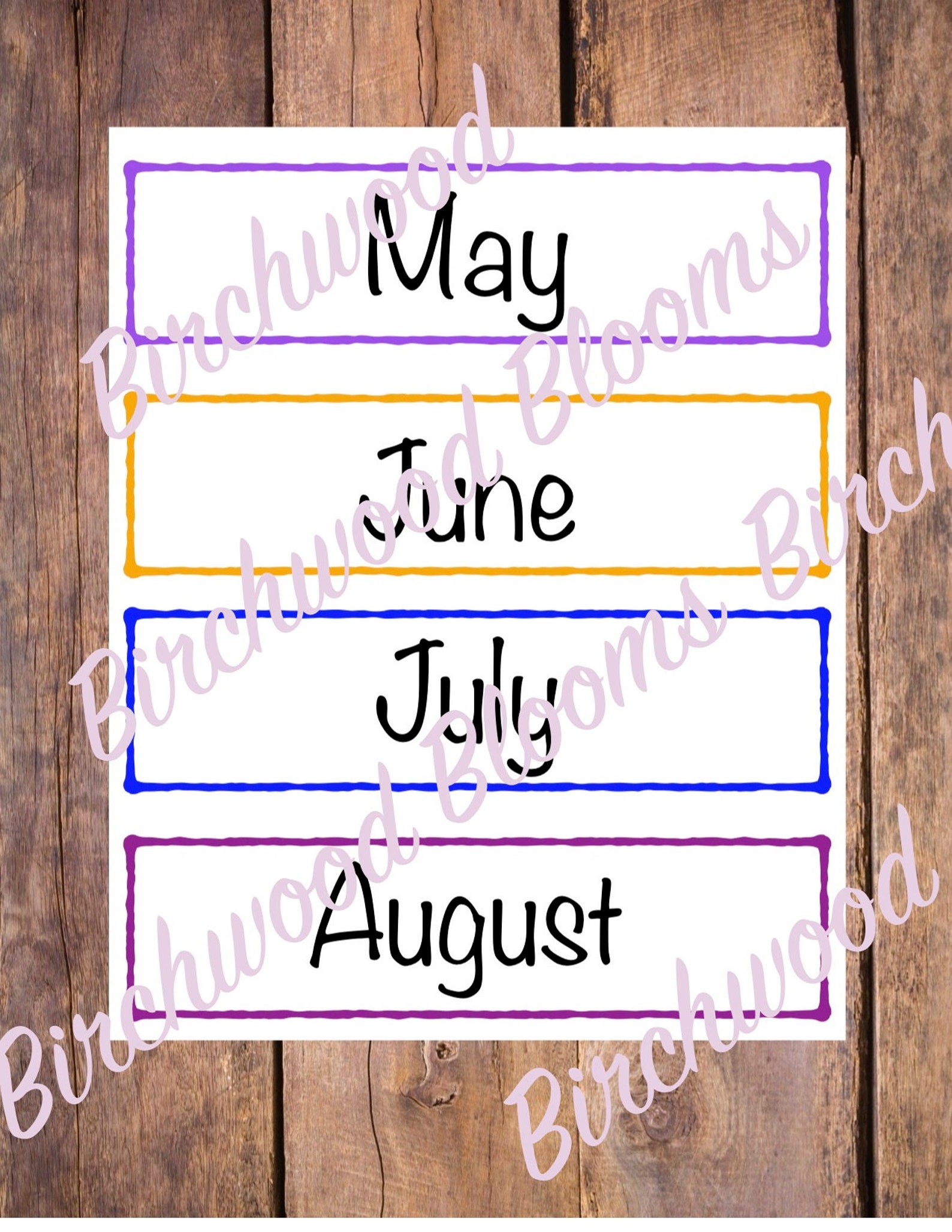 Printable Calendar Month Labels for Classroom or Homeschool - Etsy