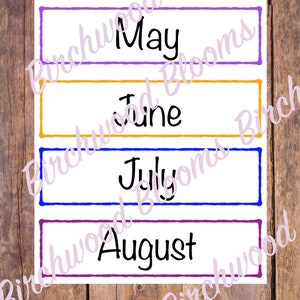 Printable Calendar Month Labels for Classroom or Homeschool - Etsy