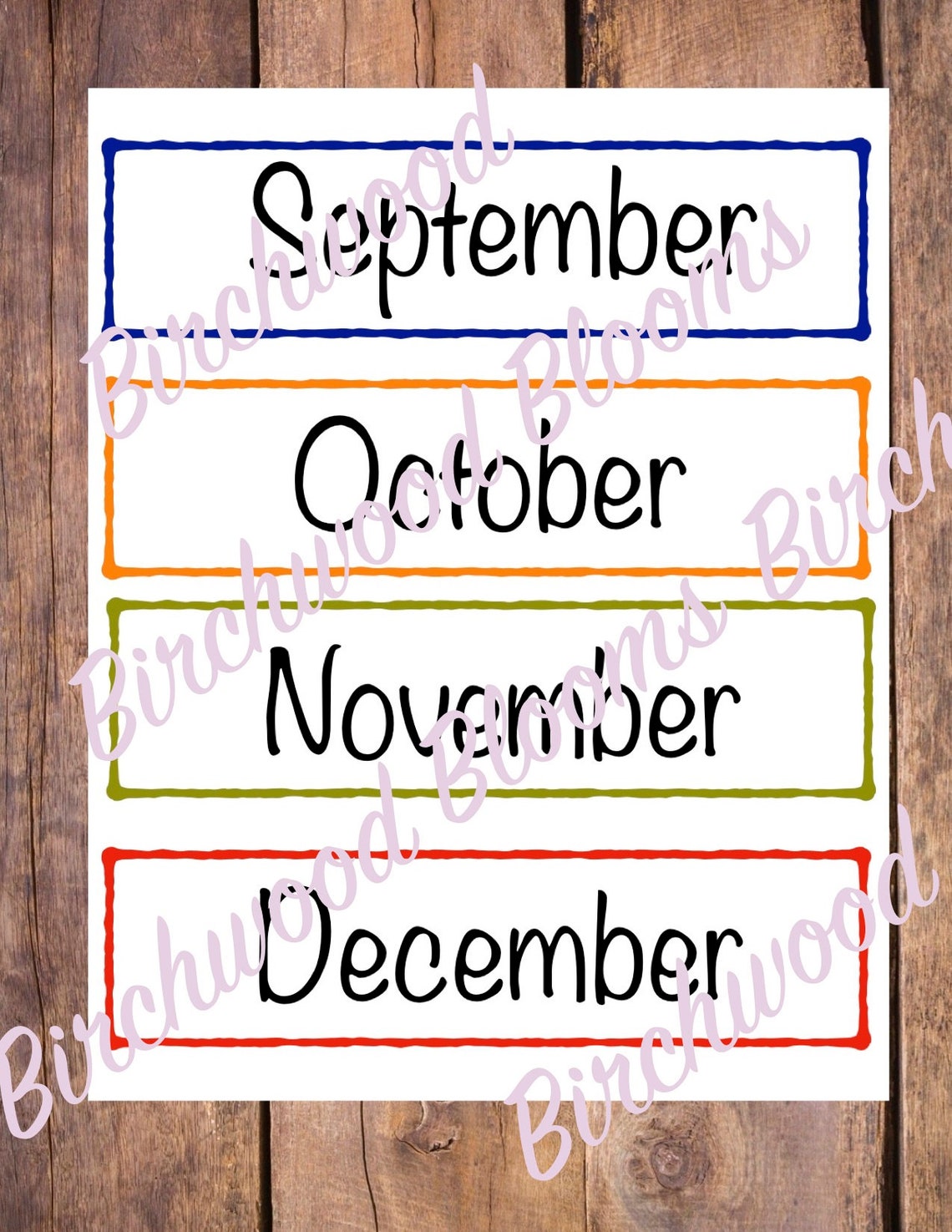 Printable Calendar Month Labels for Classroom or Homeschool - Etsy