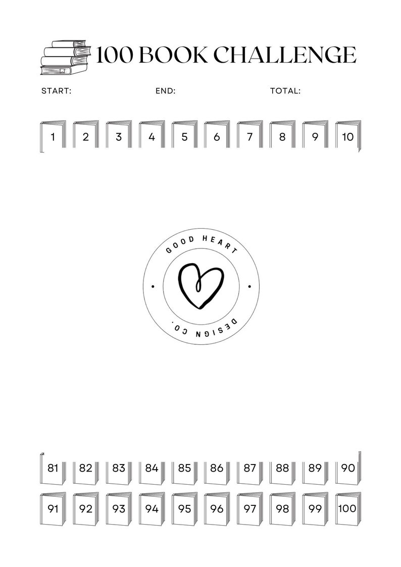 100 Book Challenge Tracker - Etsy