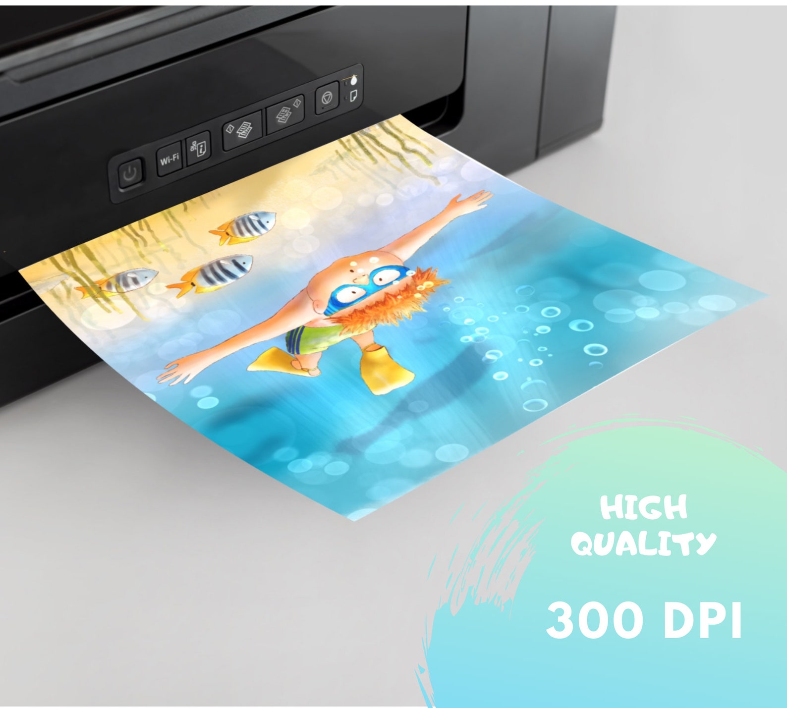 Holiday Activities, Floaty Boy, Underwater Swimming, Hand Drawn Art to ...