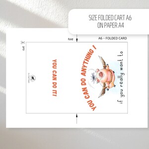 Funny Greeting Card With a Flying Pig, Printable Birthday Card With ...