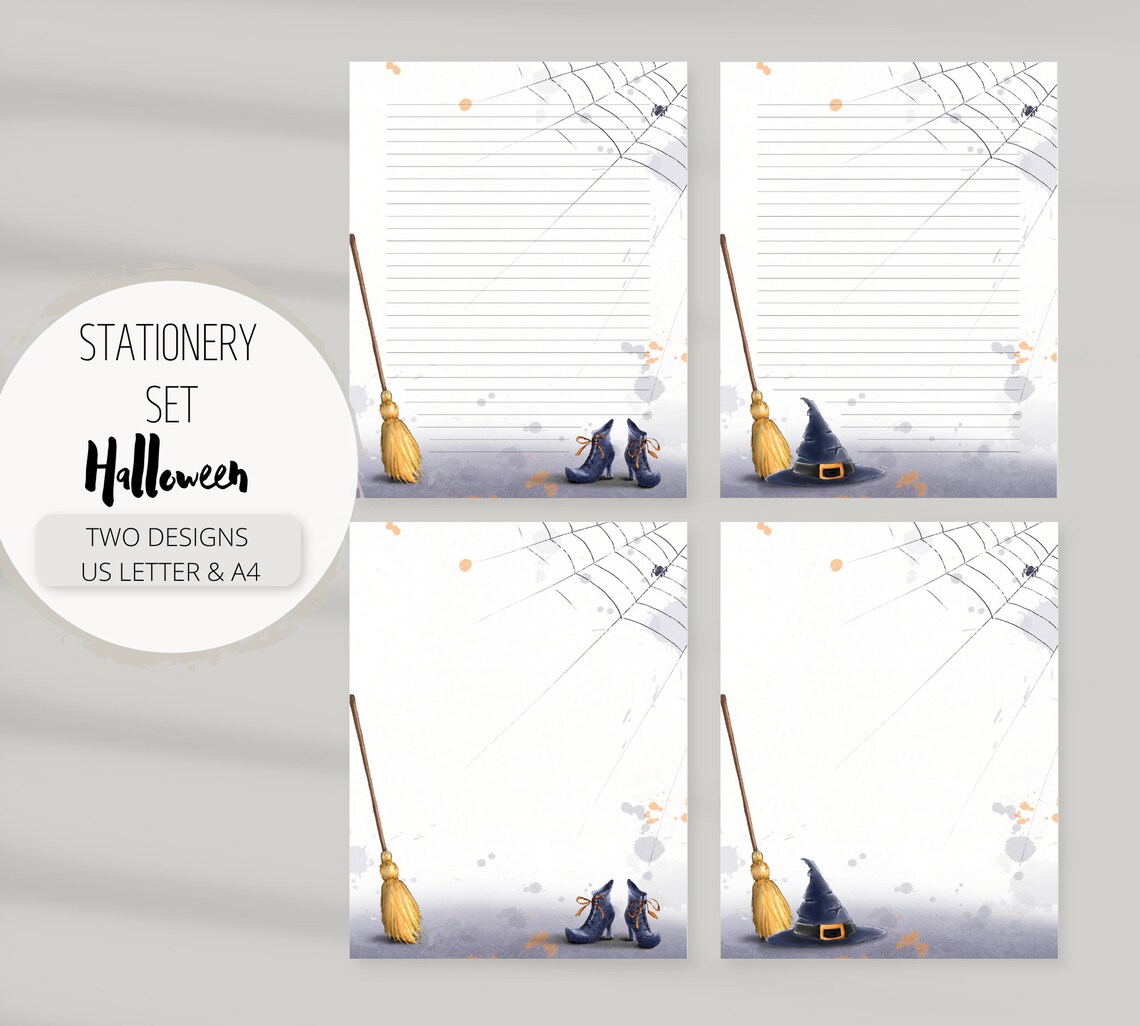 Halloween Stationery Set With Envelope for Printing. the Set Includes ...