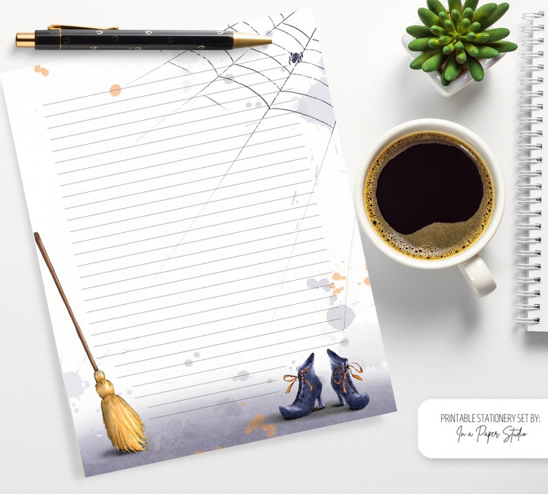 Halloween Stationery Set With Envelope for Printing. the Set Includes ...