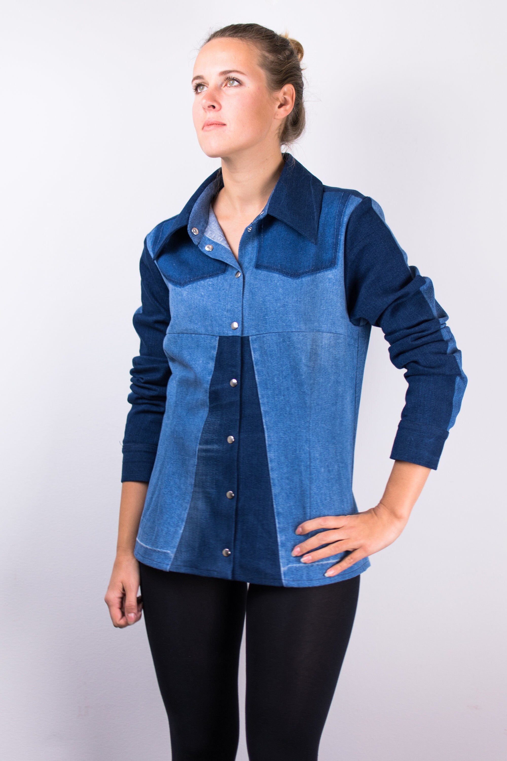 Blue Denim Shirt, Upcycled Denim Shirt, Womens Shirt, Denim Blouse ...