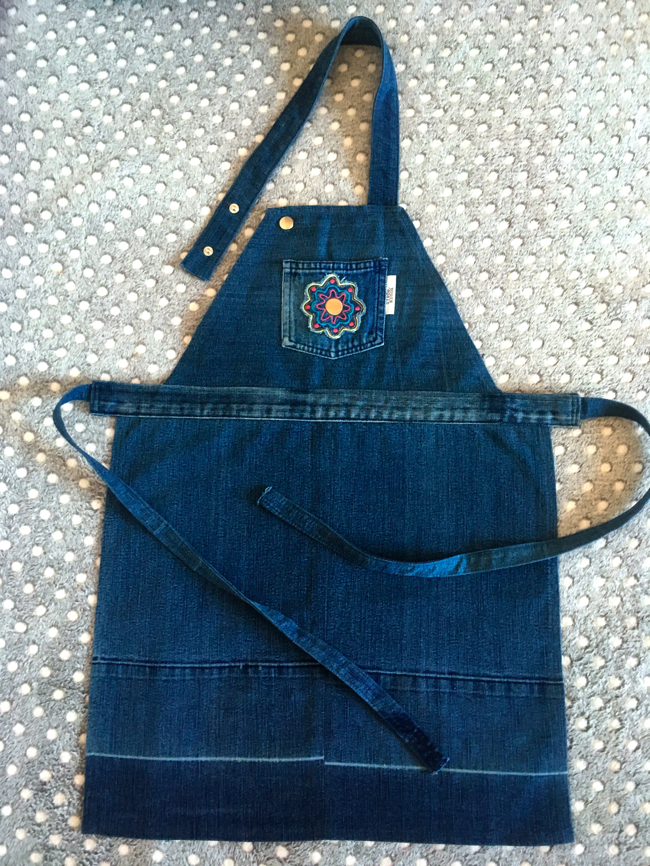 Kids Denim Apron, Navy Blue, Childs Apron, Blue Denim, Jeans Apron ...