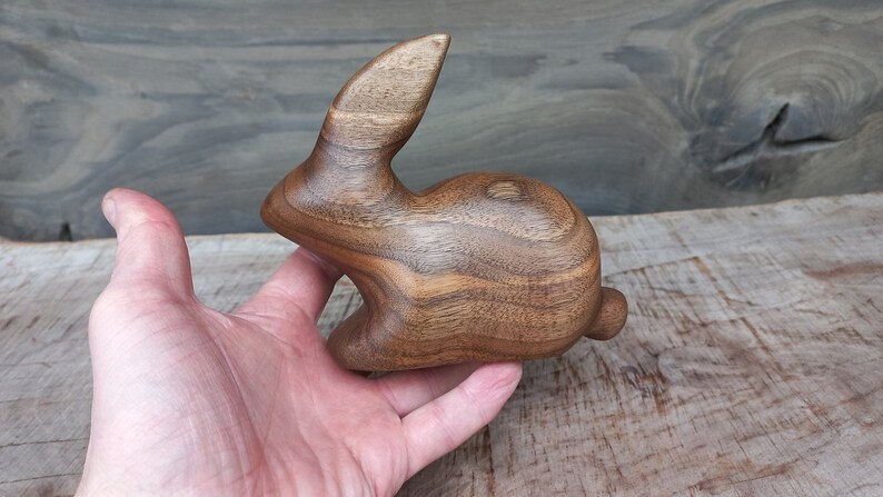Hand Carved Figurine the Rabbit Little Wooden - Etsy
