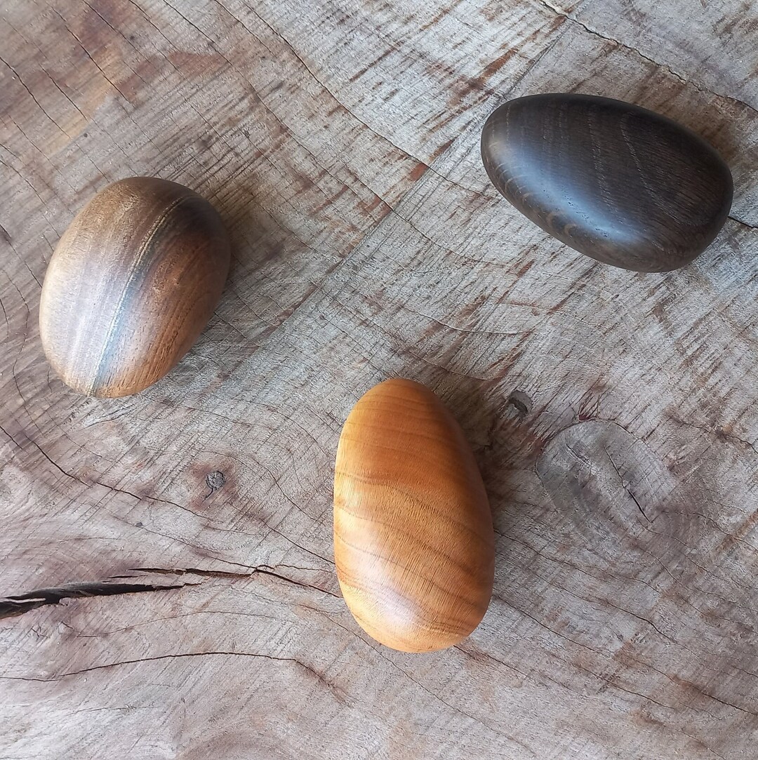 Hand Massager - Bog Oak Wood Worry Stone - Meditation Wood - Wooden ...