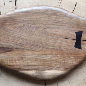 24 Inches Walnut Serving Board With Black Bog Oak Bowtie Charcuterie Board Large Sushi Board Tea ...