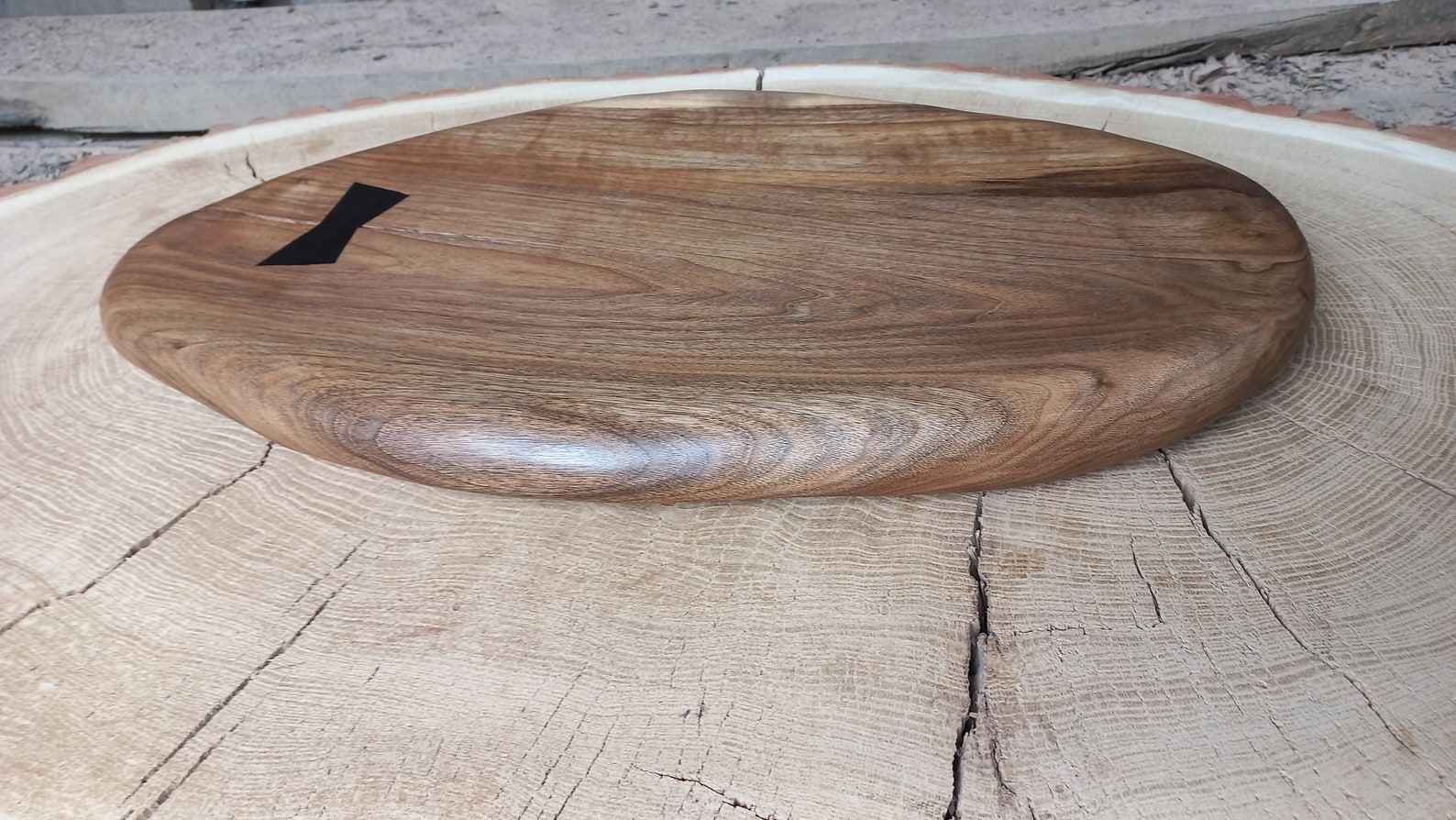 24 Inches Walnut Serving Board With Black Bog Oak Bowtie - Etsy