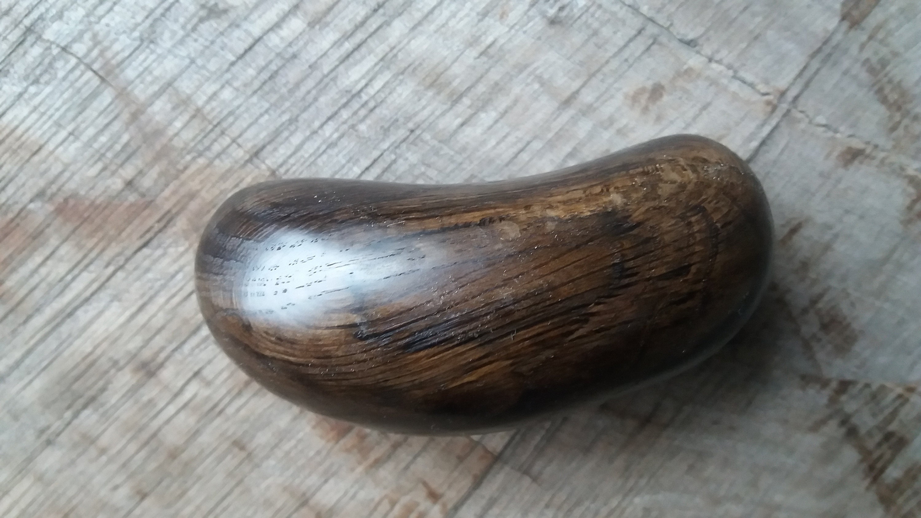 Hand Massager Hand Carved Bog Oak Worry Wood Worry Stone | Etsy