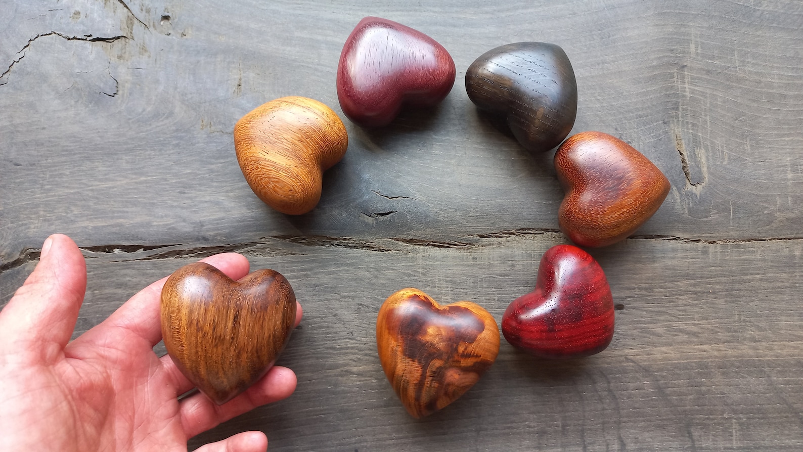 Hand Carved Wood Heart Worry Stone: Meditation Palm Stone - Etsy