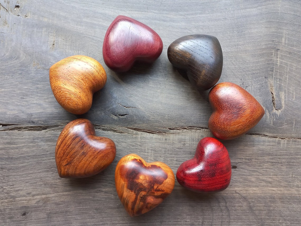 Hand Carved Wood Heart Worry Stone: Meditation Palm Stone - Etsy