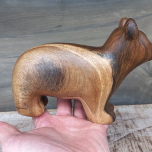 Hand Carved Bear Figurine I Imperfect Little Wooden Statue I ...