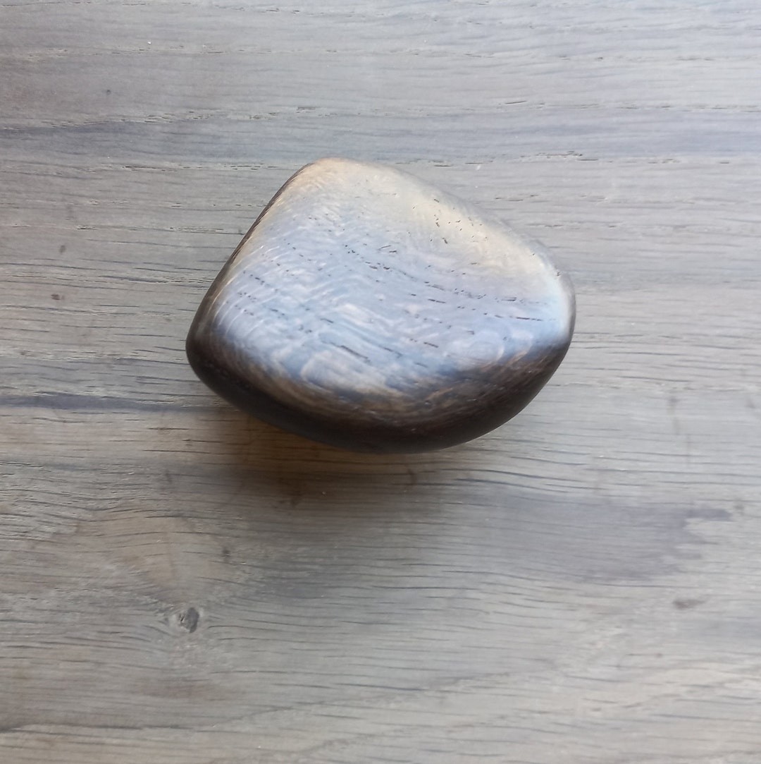 Hand Carved Bog Oak Worry Stone: Zen Calming Stone - Etsy