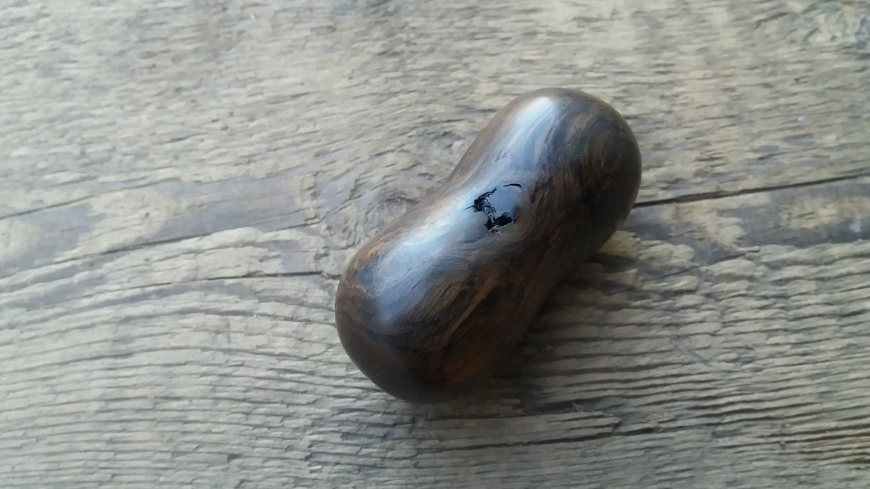 Hand Massager Bog Oak Wood Worry Stone With Knot Zen Stone | Etsy