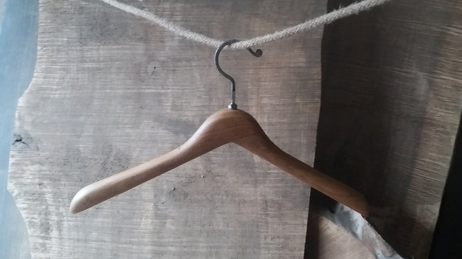 Hand Carved Walnut Hanger Rustic Coat Hanger | Etsy