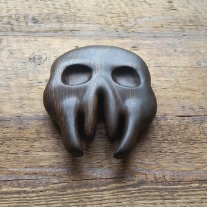 Hand Carved Bog Oak Skull, Skull Wall Art Wooden Wall Hanging, Black ...