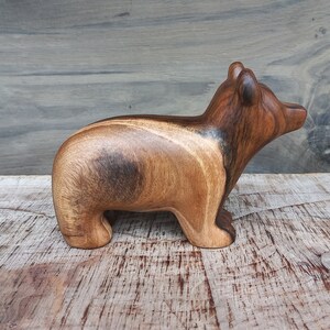 Hand Carved Bear Figurine I Imperfect Little Wooden Statue I ...
