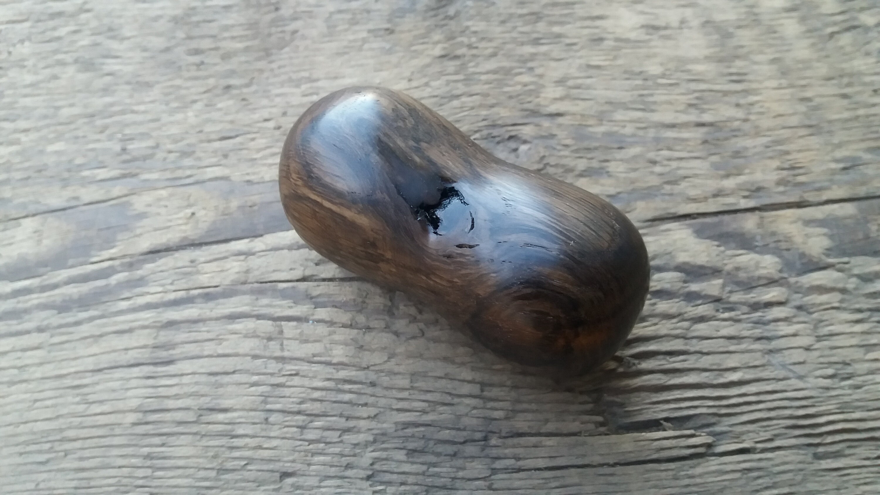 Hand Massager Bog Oak Wood Worry Stone With Knot Zen Stone | Etsy