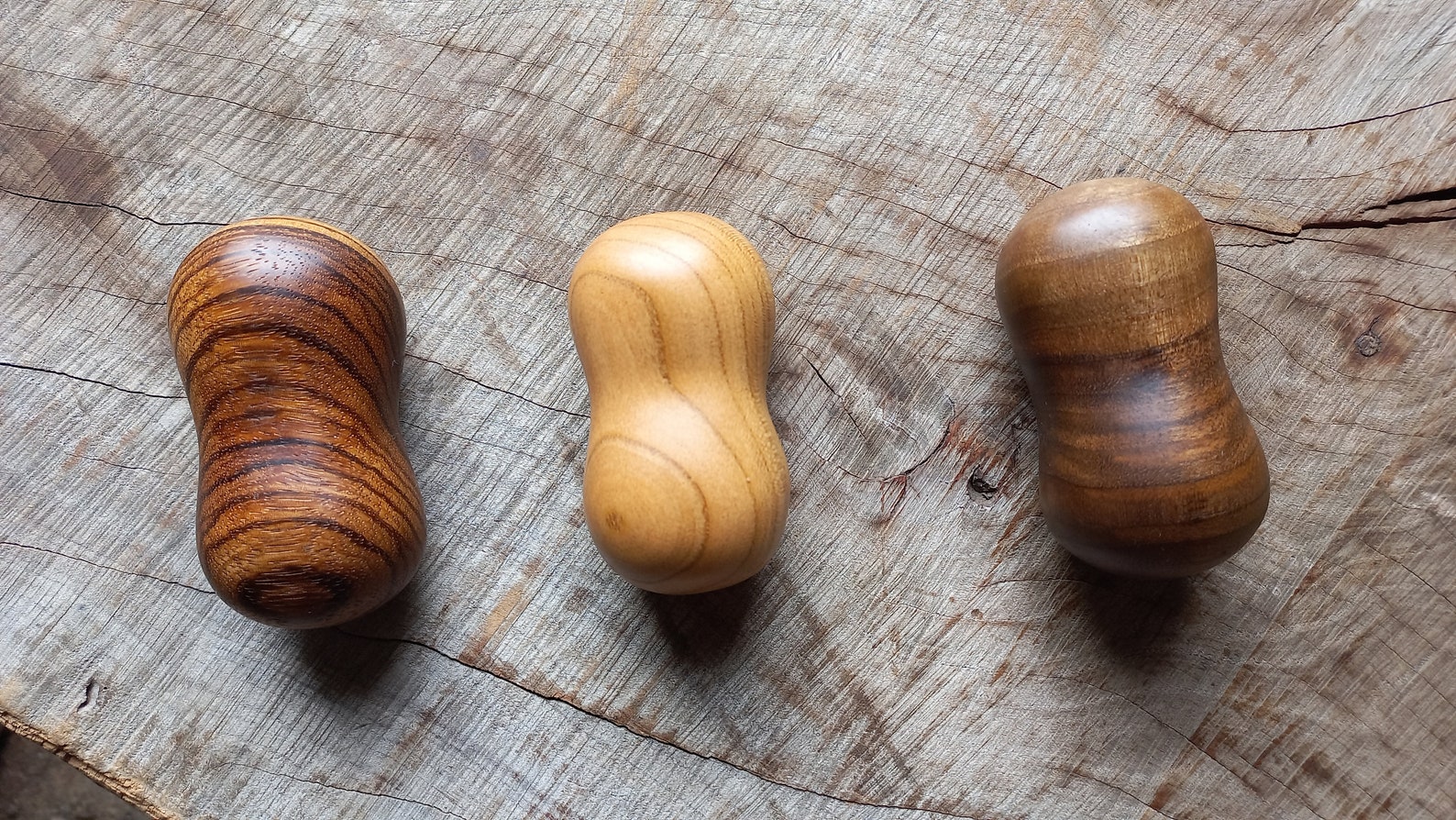 Hand Massager Wood Worry Stone Hand Carved Wooden Pebble | Etsy