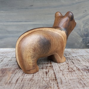 Hand Carved Bear Figurine I Imperfect Little Wooden Statue I ...