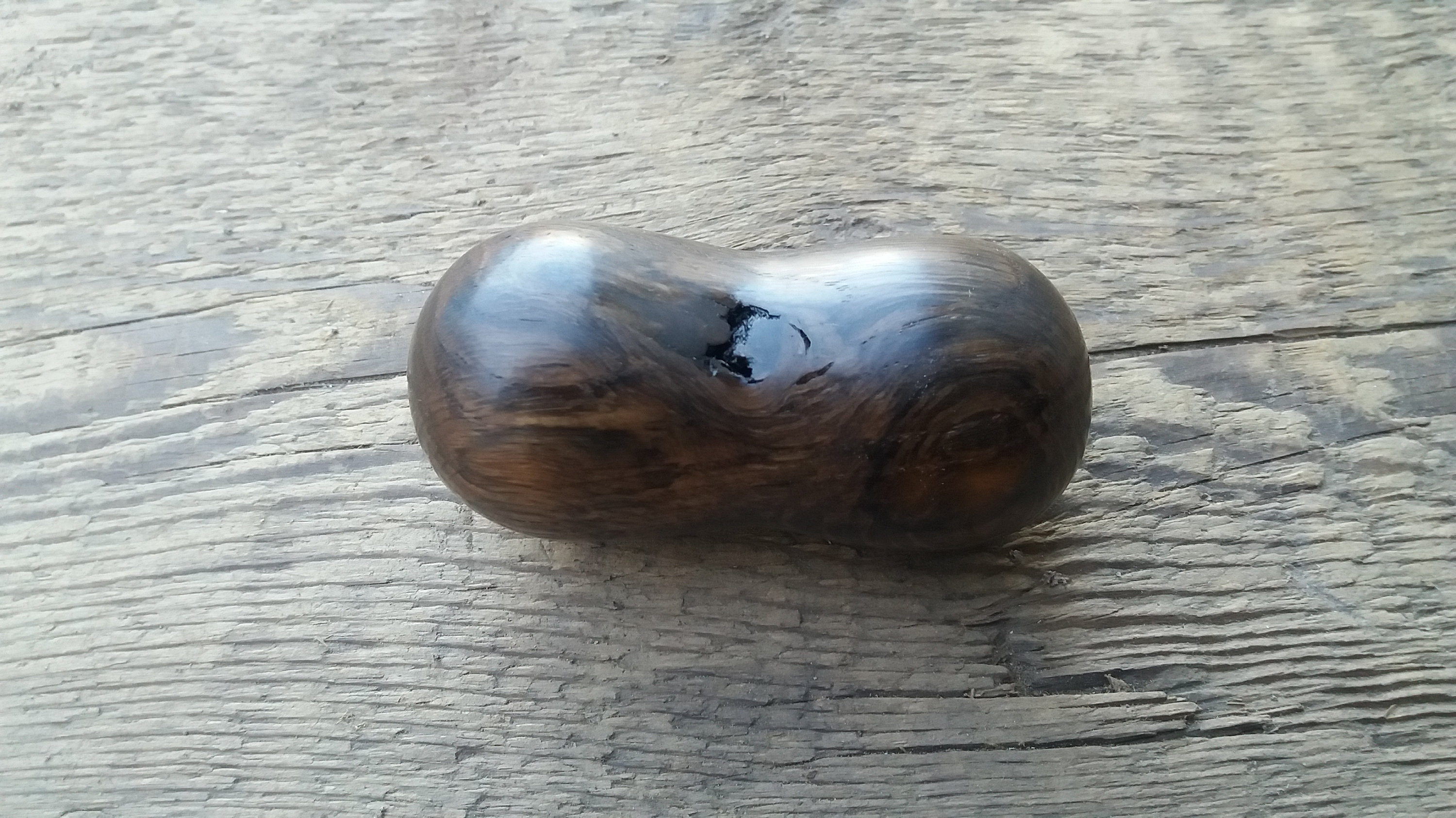 Hand Massager Bog Oak Wood Worry Stone With Knot Zen Stone | Etsy