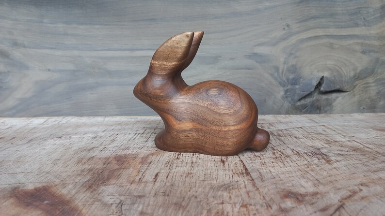 Hand Carved Figurine the Rabbit Little Wooden - Etsy
