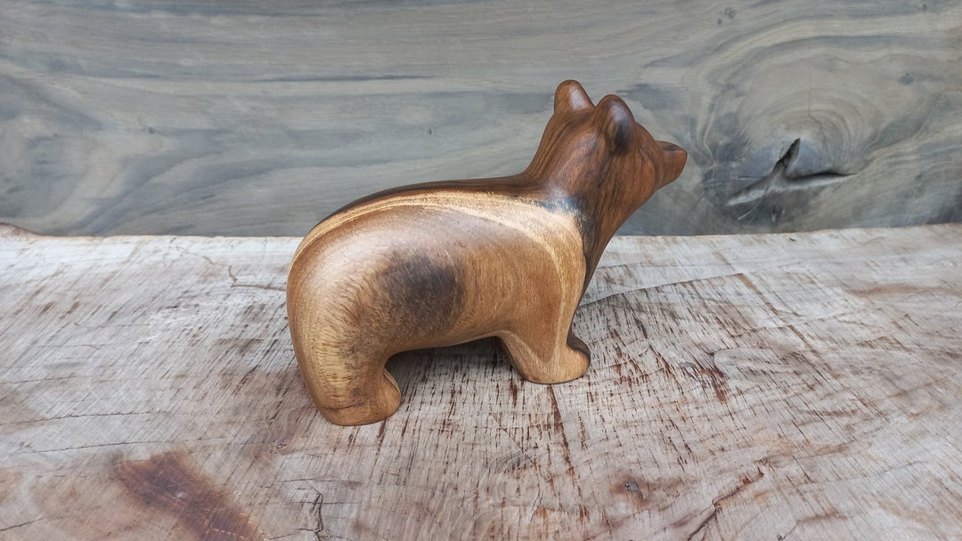 Hand Carved Bear Figurine I Imperfect Little Wooden Statue I ...