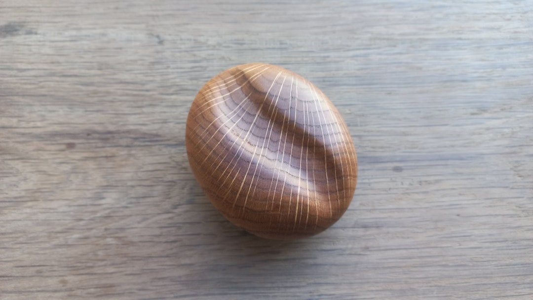 Oak Wood Worry Stone coffee Bean Meditation Wood Hand Carved Palm Stone ...