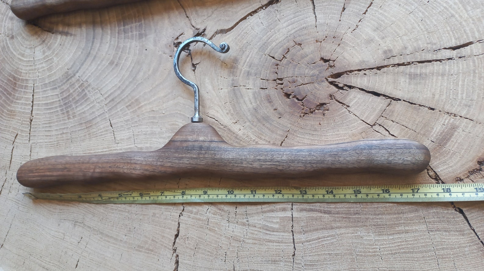 Hand Carved Walnut Hanger Rustic Coat Hanger - Etsy