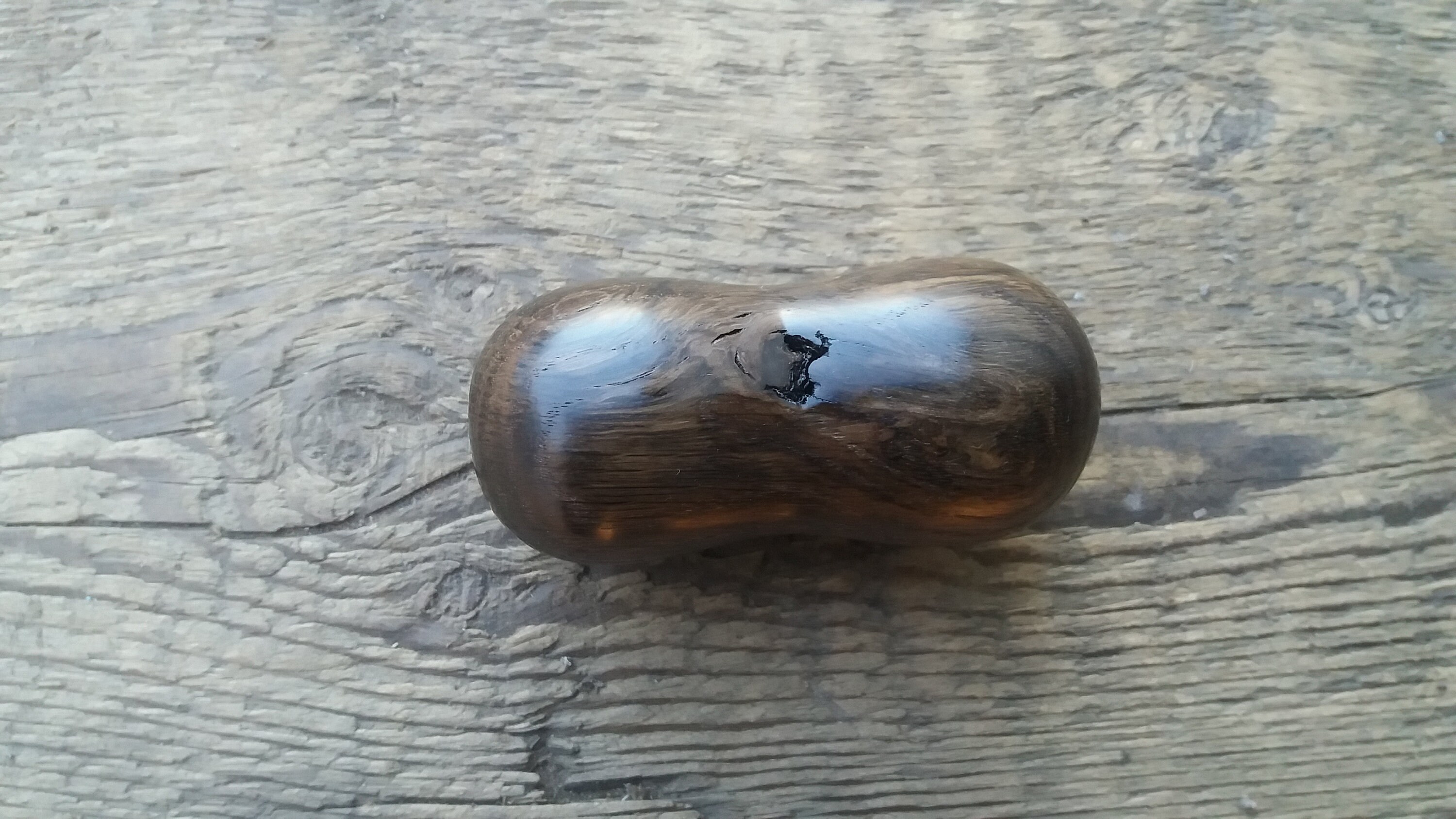 Hand Massager Bog Oak Wood Worry Stone With Knot Zen Stone | Etsy