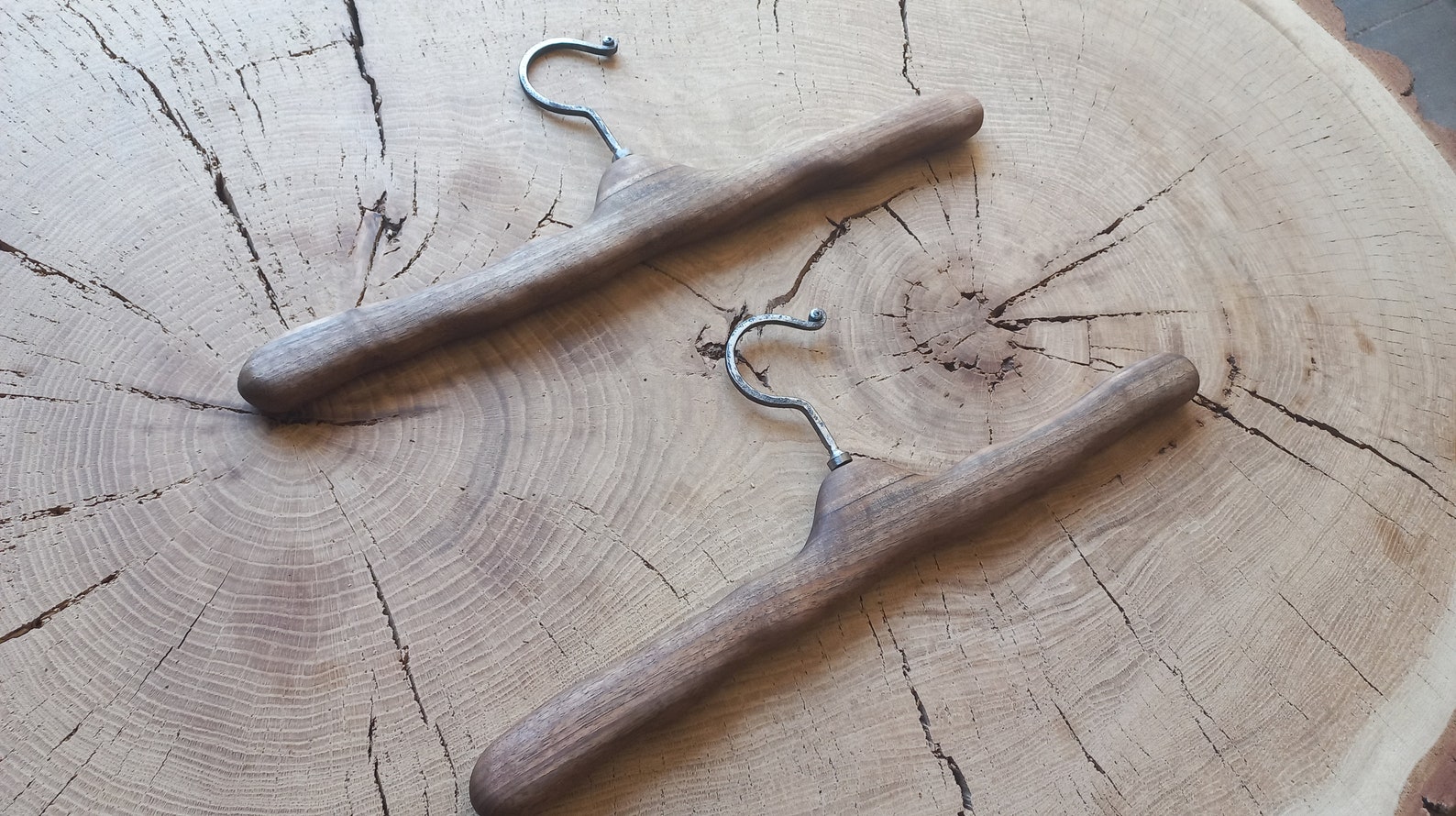 Hand Carved Walnut Hanger Rustic Coat Hanger - Etsy