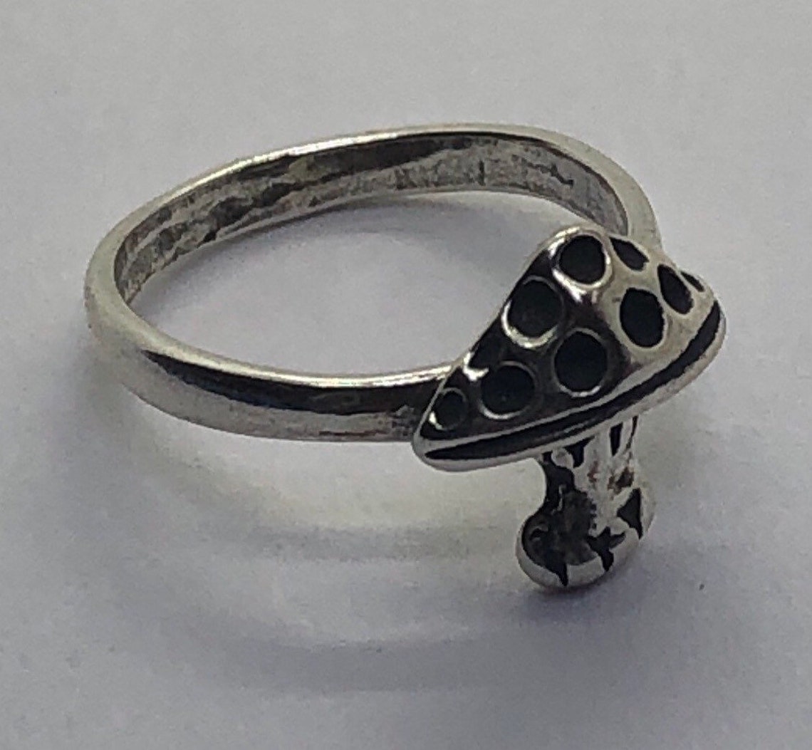Silver Mushroom Ring Size 2 Cottagecore Ring Size 2 - Etsy
