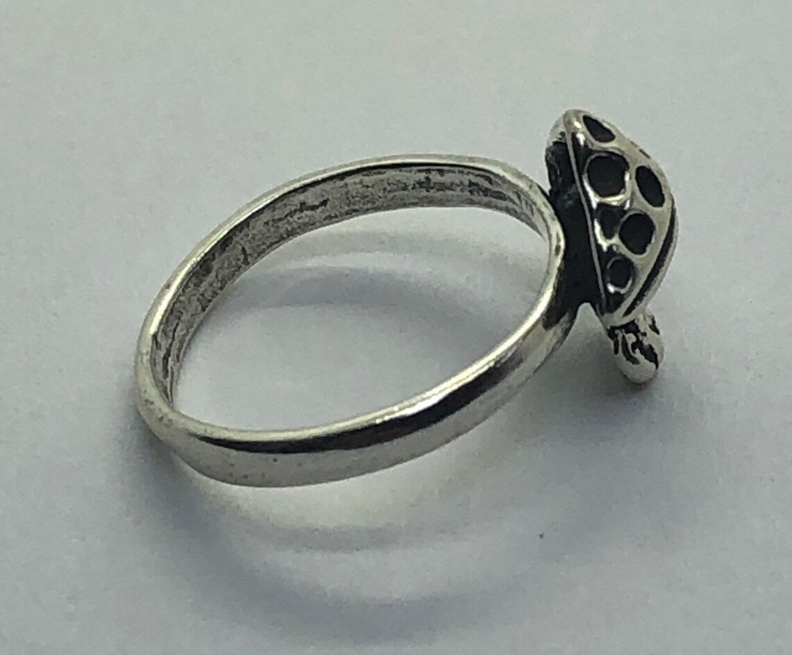Silver Mushroom Ring Size 2 Cottagecore Ring Size 2 - Etsy
