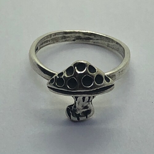 Silver Mushroom Ring Size 2 Cottagecore Ring Size 2 - Etsy