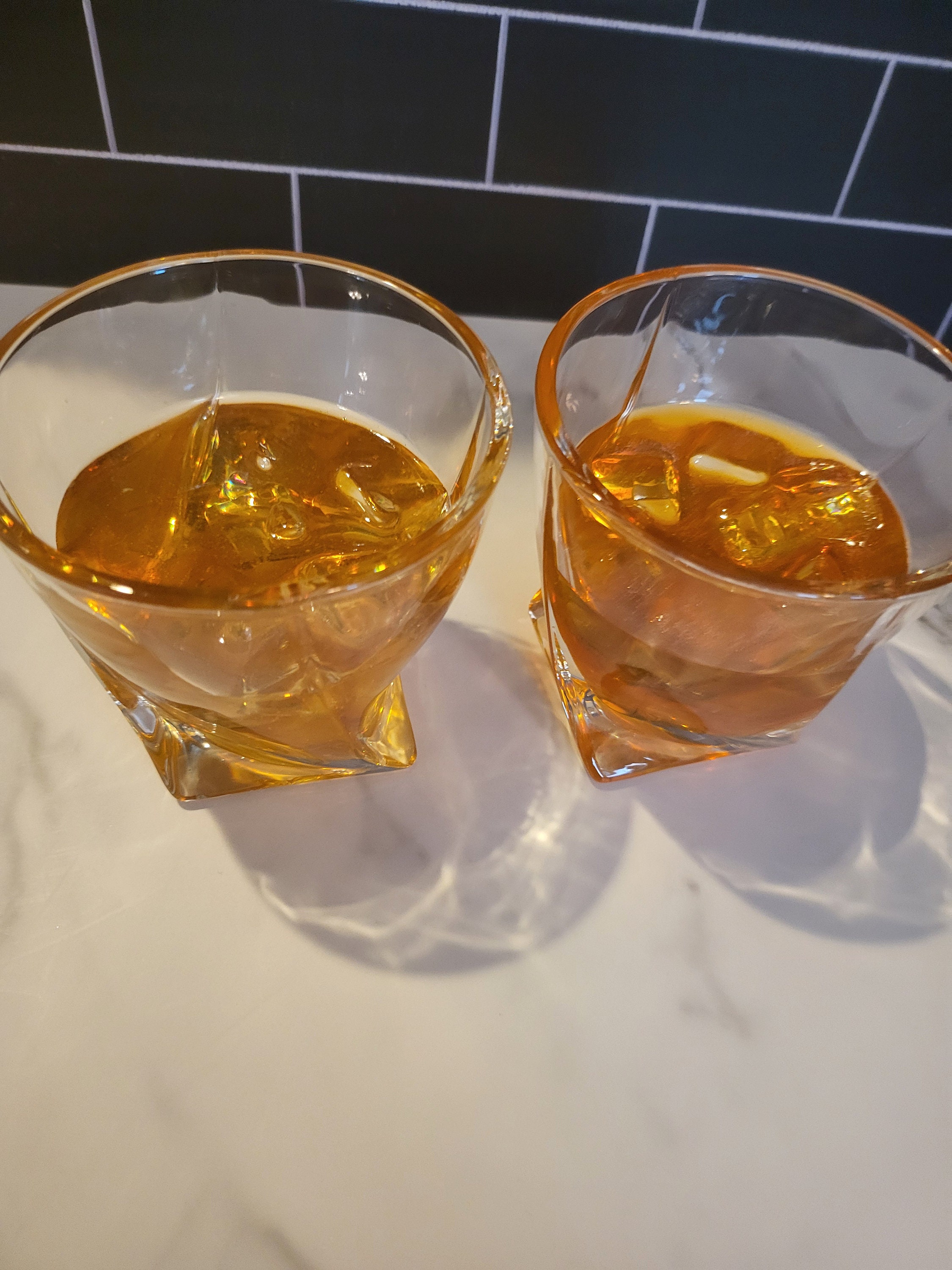 Set of 2 Fake Whiskey Drinks With Fake Ice, Prop, Home Staging - Etsy