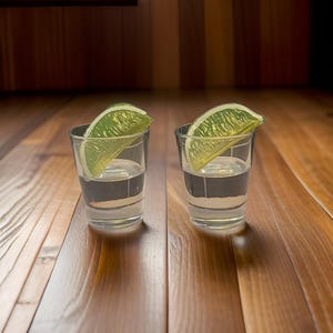 Set of 2 Fake Tequila Shots With Lime, Fake Drinks, Resin Art, Props ...