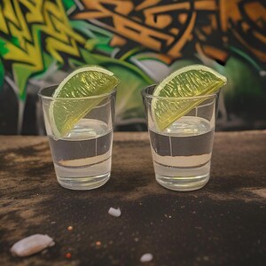 Set of 2 Fake Tequila Shots With Lime, Fake Drinks, Resin Art, Props ...