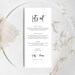 Minimalist Menu Card Template Rustic Wedding Menu Template - Etsy