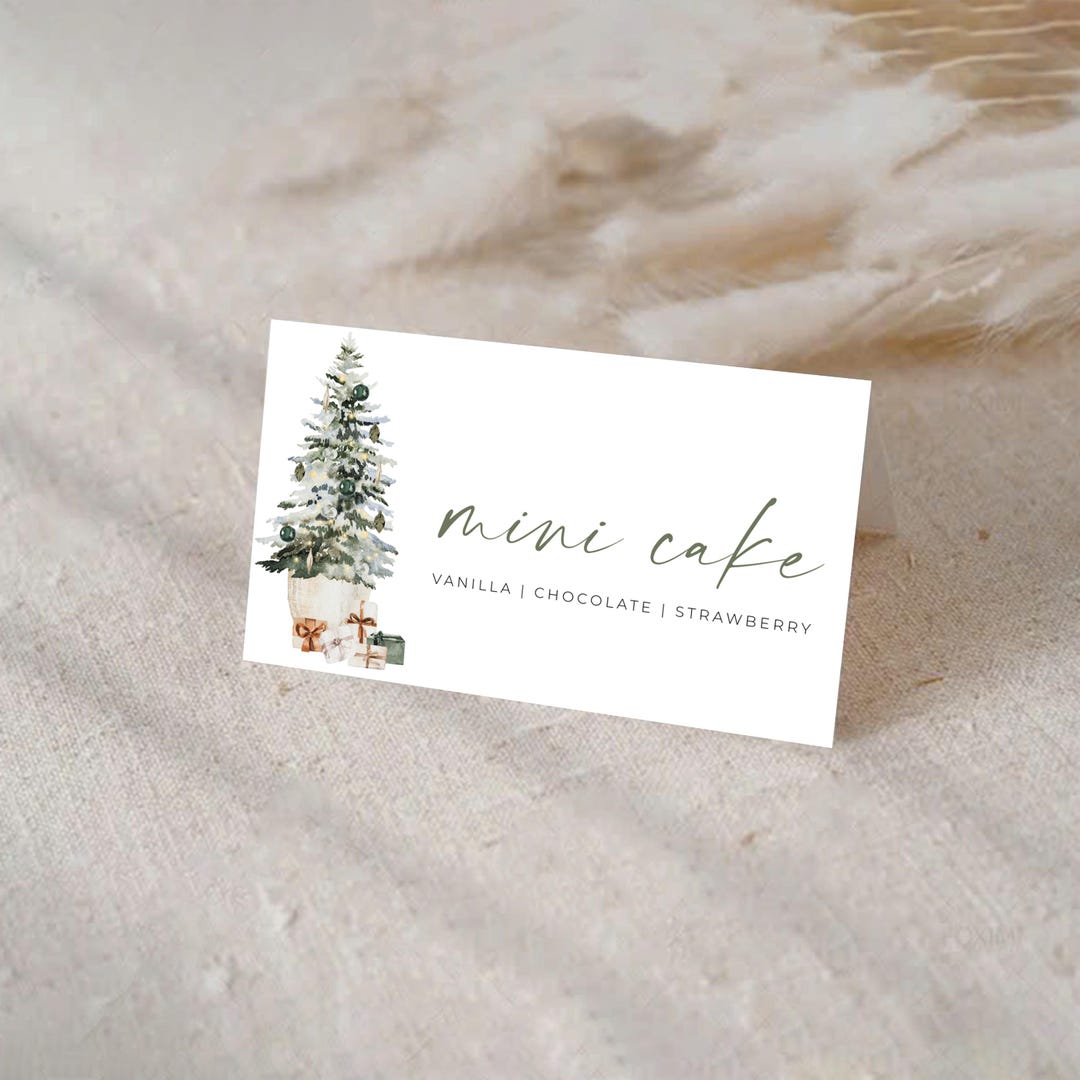 Christmas Food Label Card Template, Editable Christmas Buffet Labels ...