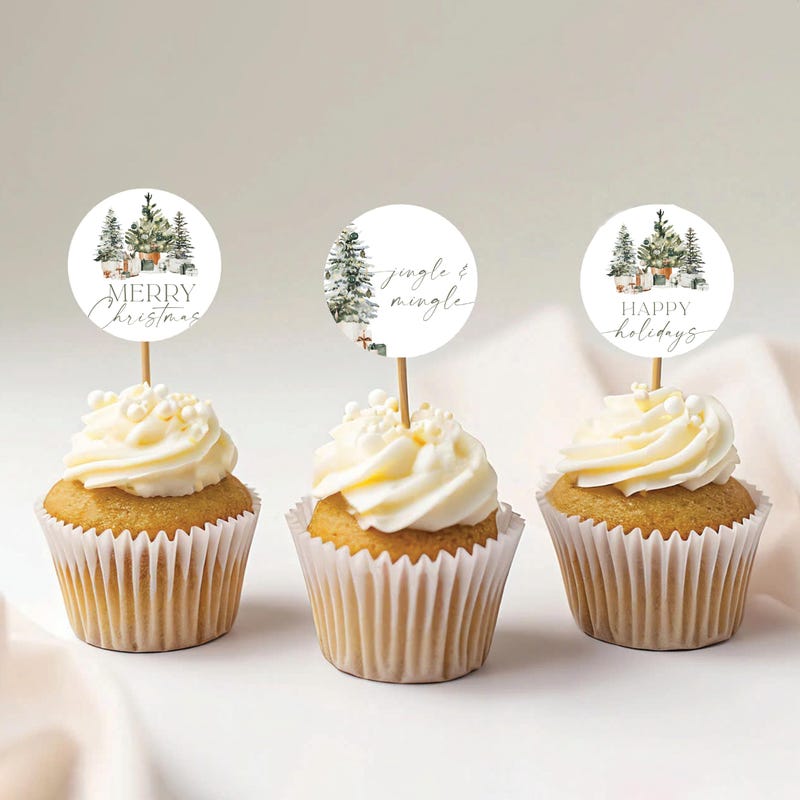 Christmas Cupcake Toppers - Etsy